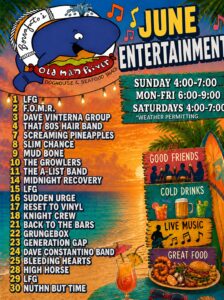 Old Man River Music Schedule-Back to the Bars-June 21, 2026-Schedule ...